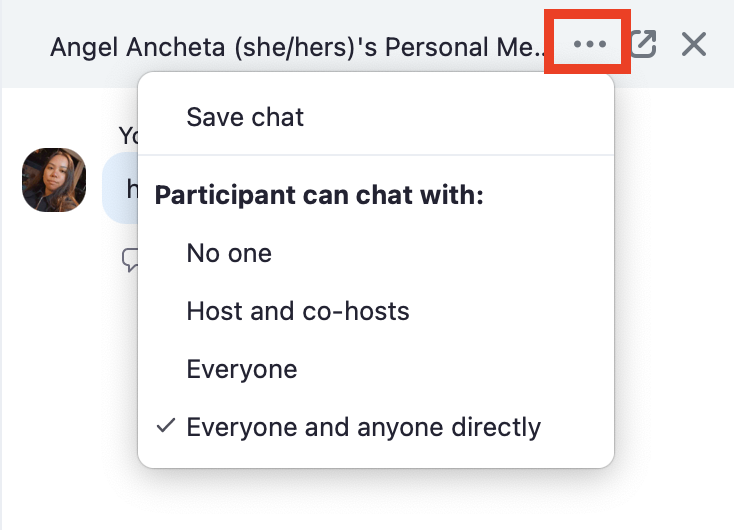 Using Chat in Zoom
