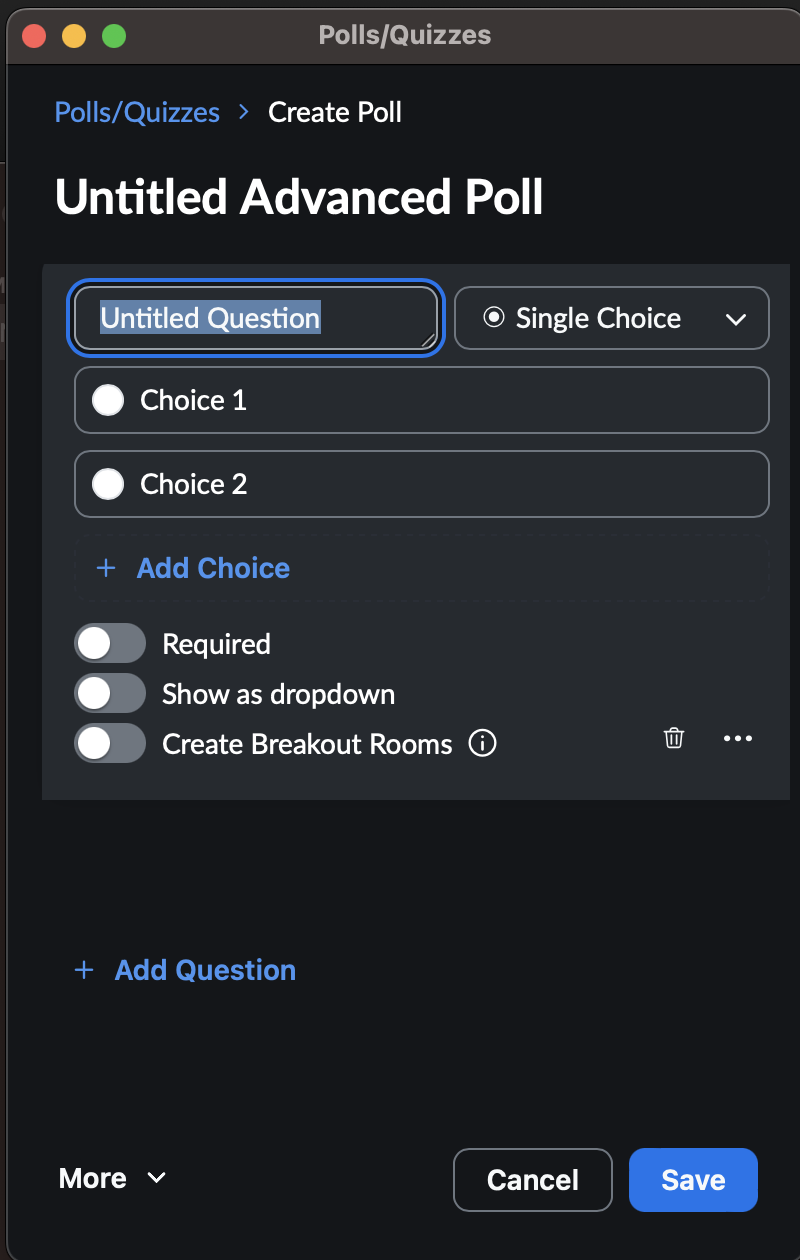 Creating and Launching Polls in Zoom