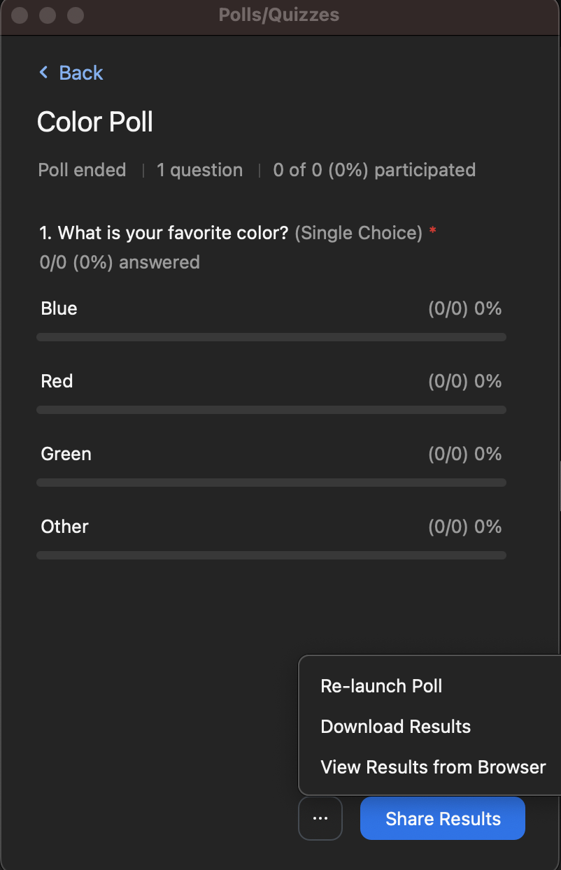 Creating and Launching Polls in Zoom
