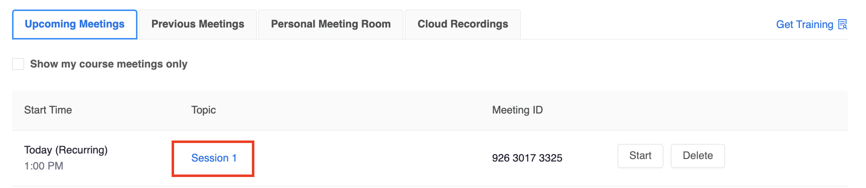 Editing Upcoming Meetings