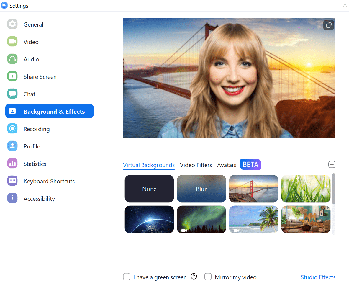 Using a Zoom Virtual Background