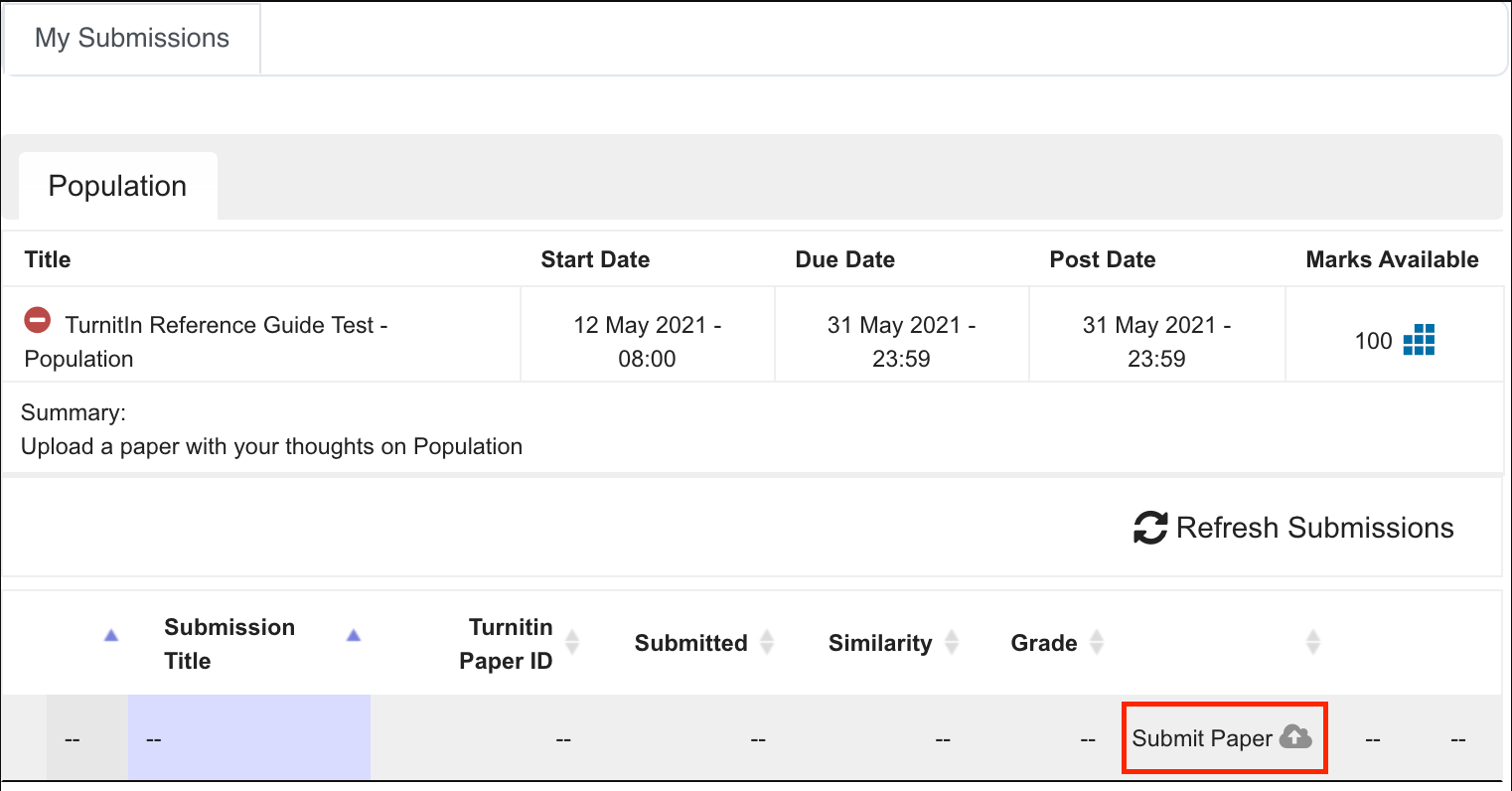 Turnitin Reference Guide